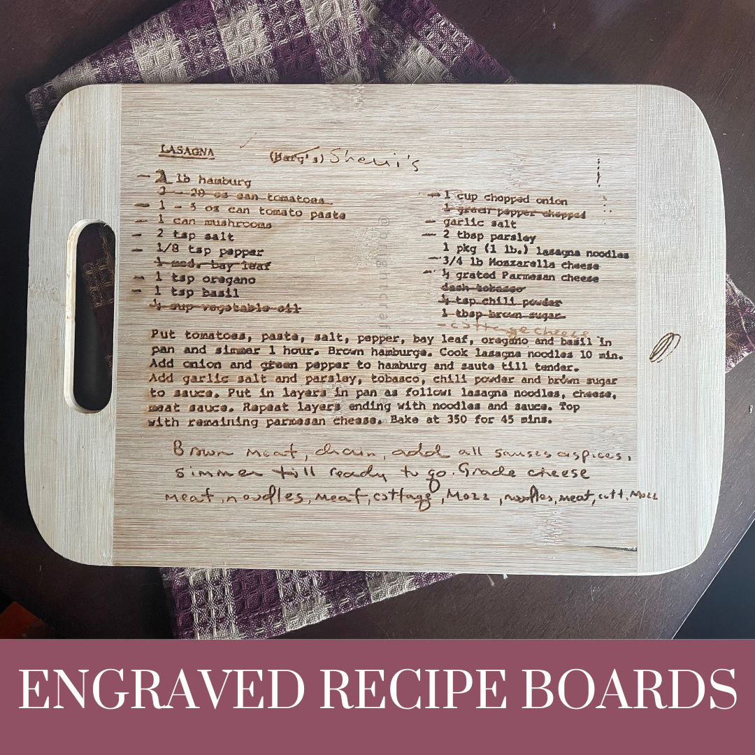 Engraved Recipe Boards – Bright Crafty Critters